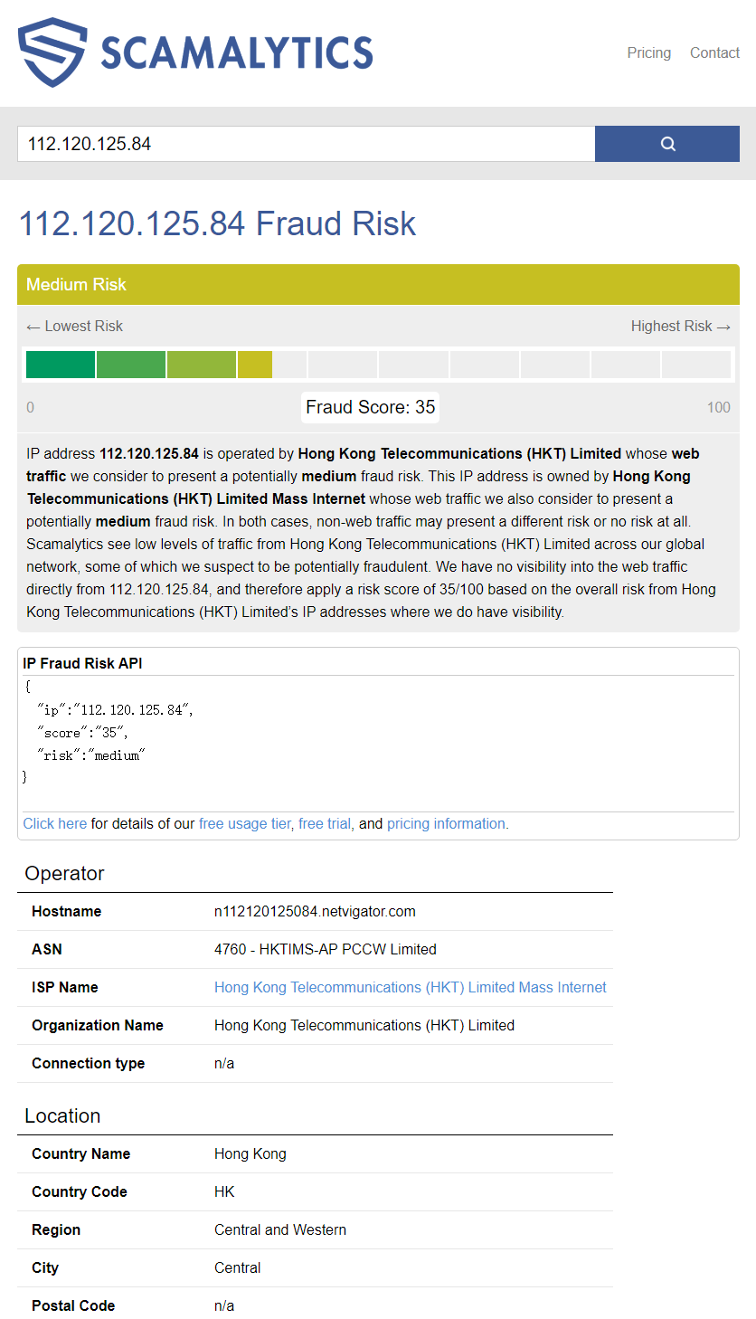 使用Scamalytics检测IP质量与欺诈风险-开发者社区-阿里云