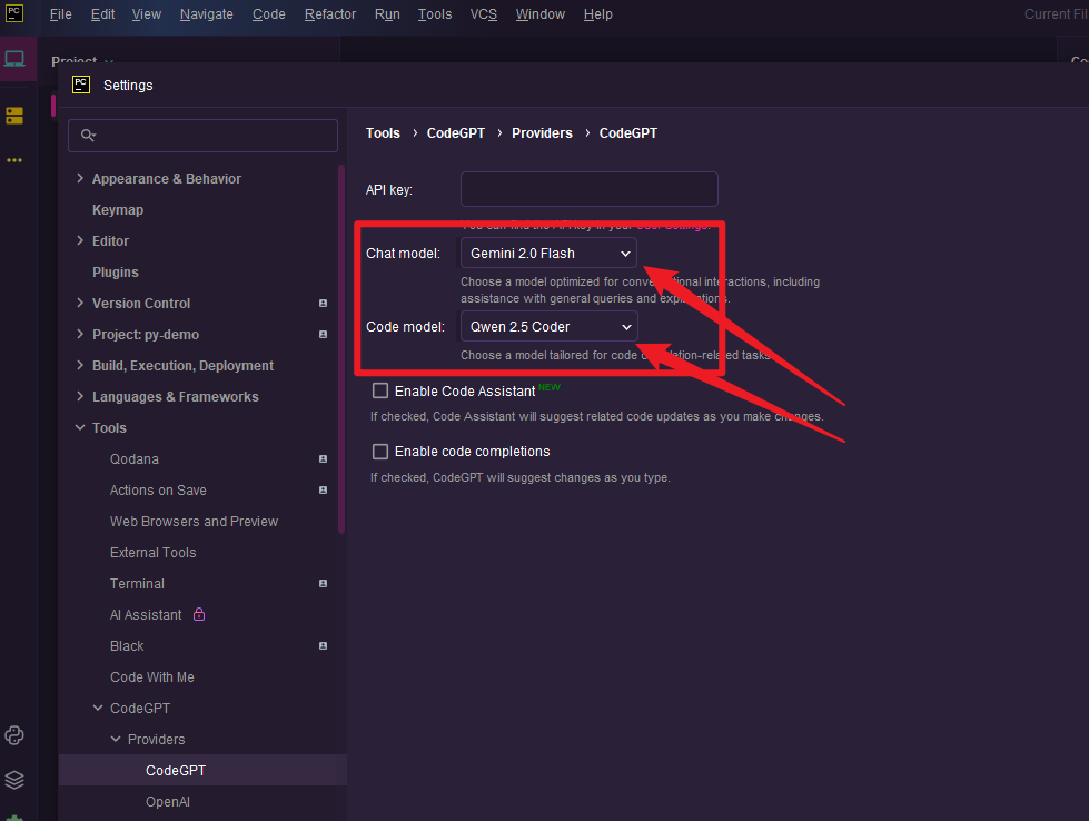在PyCharm中安装CodeGPT并配置谷歌Gemini模型-开发者社区-阿里云