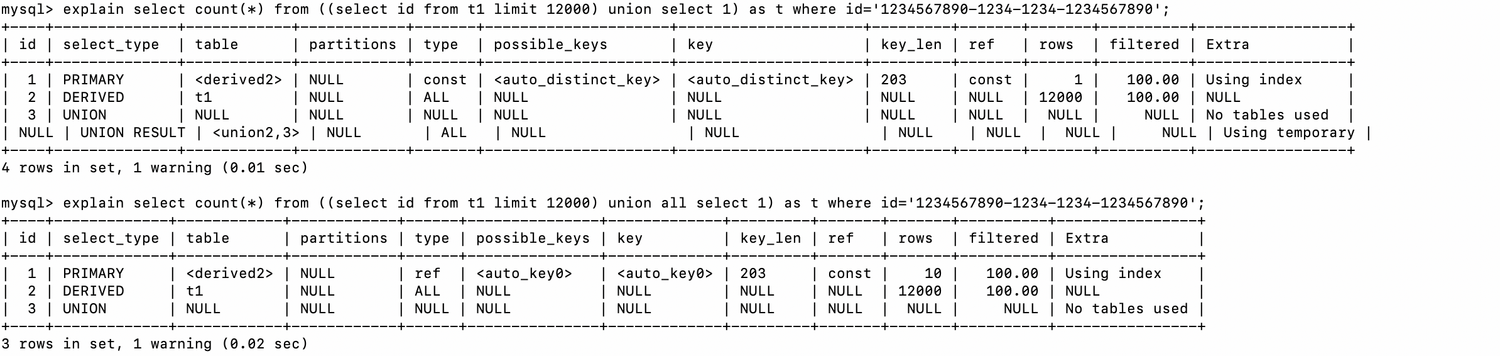 MySQL请求使用union查询结果为空-阿里云开发者社区