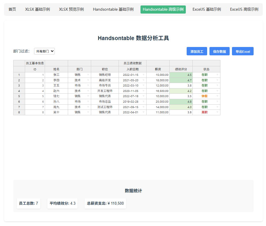 对比xlsx Handsontable ExcelJS实现Excel预览编辑与样式-开发者社区-阿里云