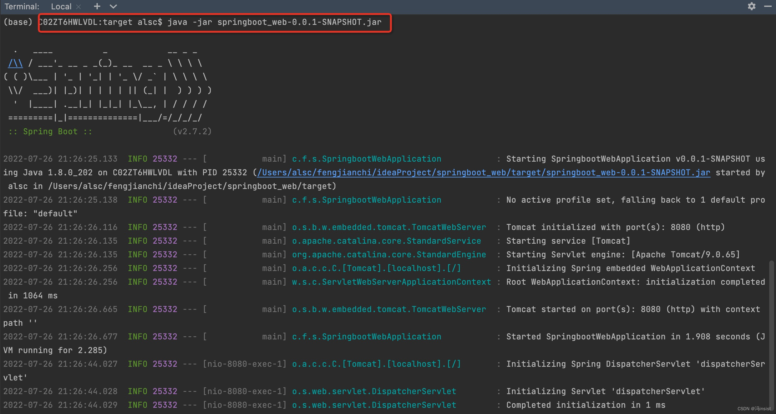 springboot学习二：springboot 初创建 web 项目、修改banner、热部署插件、切换运行环境、springboot参数配置，打包项目并测试成功-阿里云开发者社区