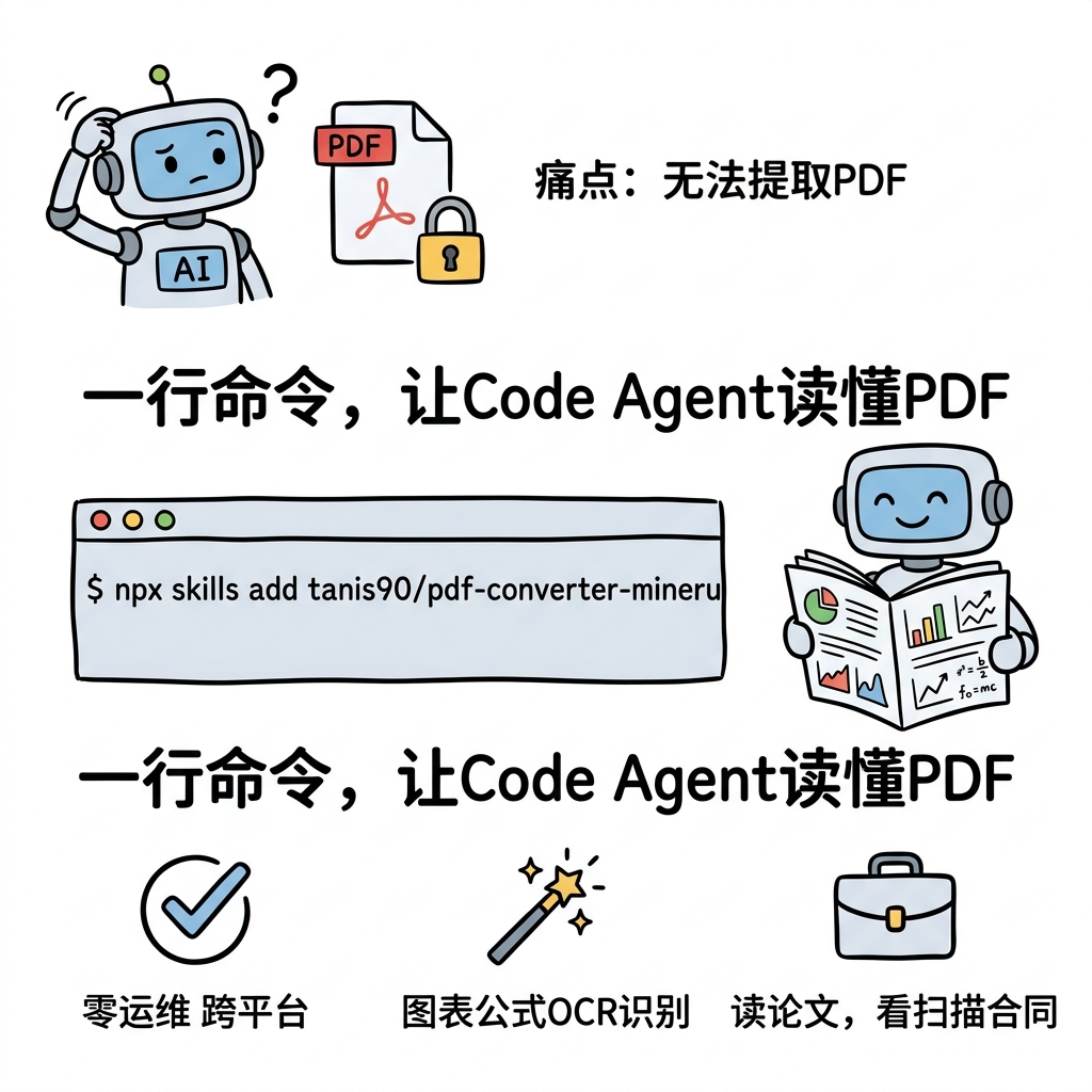 一行命令，让你的 Code Agent 会读PDF-阿里云开发者社区