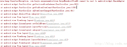 Android 解决bug:异常提示listview Cannot Be Cast To Androidwidget