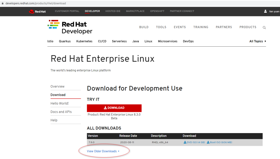 【小技巧分享】RHEL8.2 ISO镜像获取方法-阿里云开发者社区