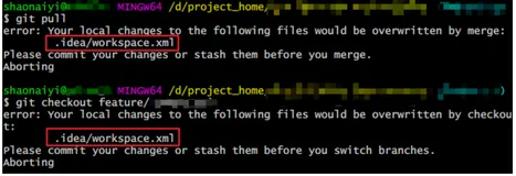 【SourceTree】Your local changes to the following files would be ...