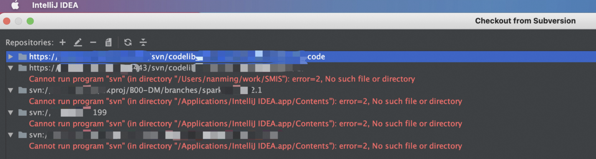 MAC OS更新系统后IDEA中的SVN报错无法使用-阿里云开发者社区