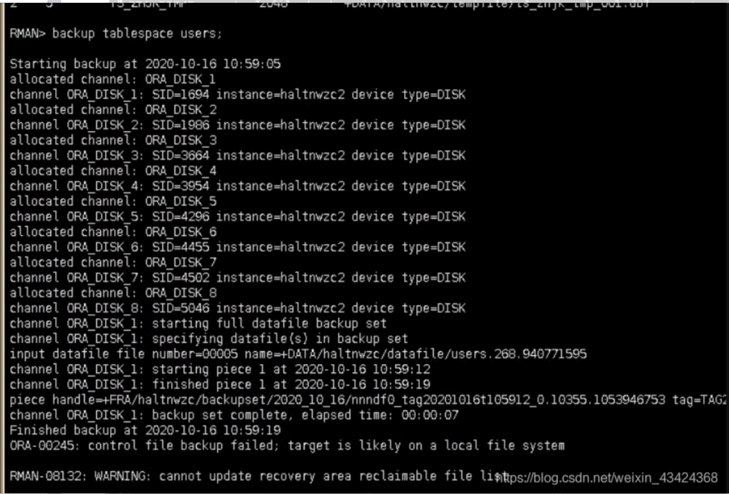 rman备份失败：ORA-00245: control file backup failed； target is likely on a local file system-阿里云开发者社区