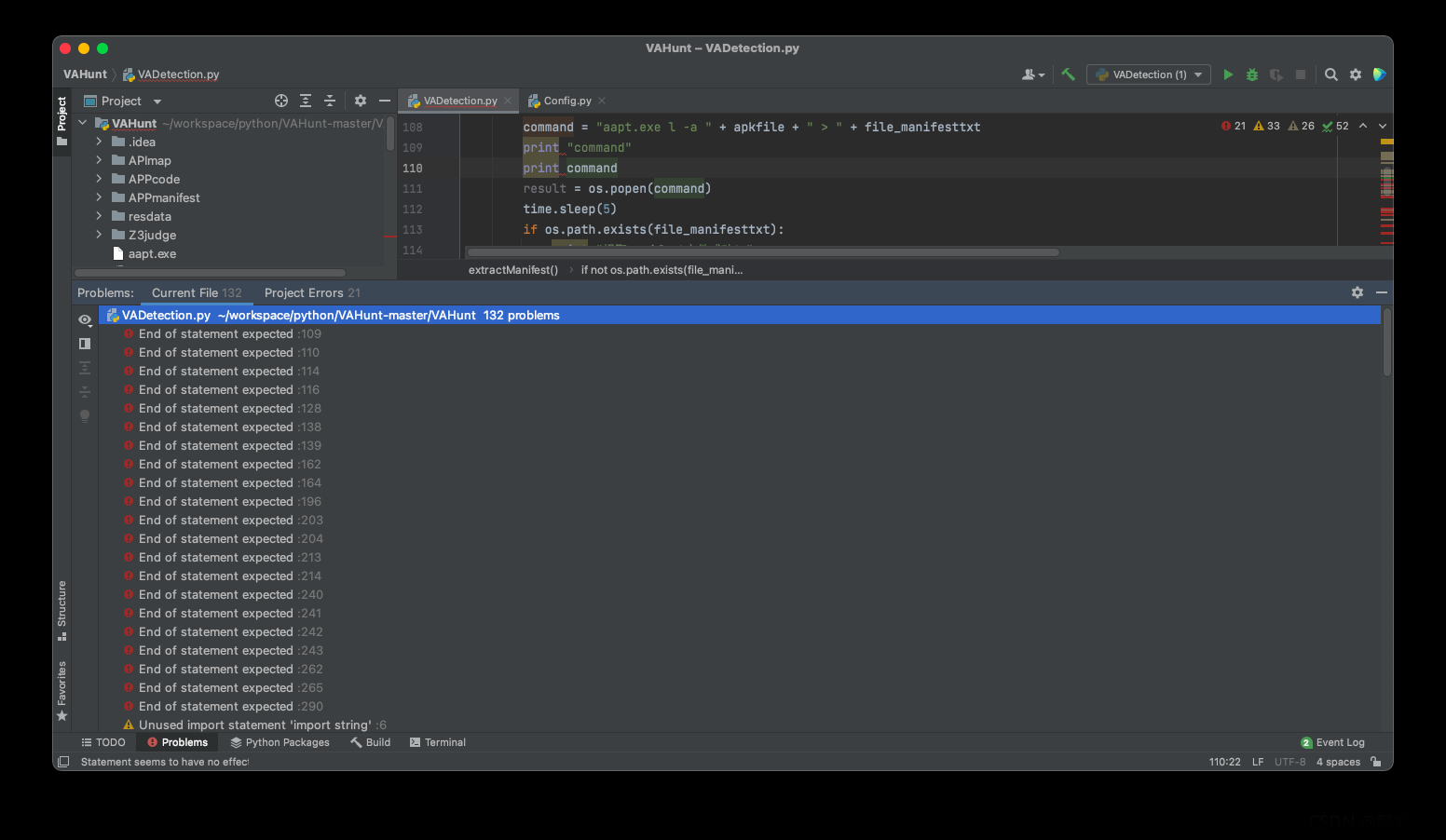  Mac IntelliJ IDEA Python End Of Statement Expected