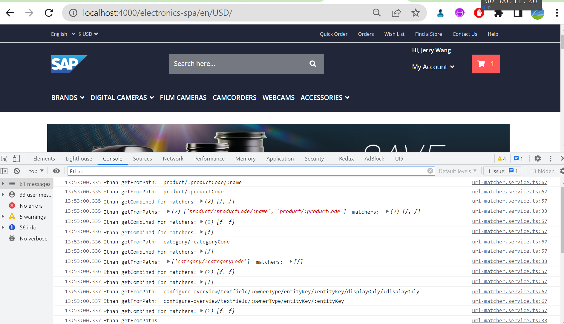 SAP 电商云 Spartacus UI UrlMatcherService 的用法介绍 - External Route 工作的单步调试-阿里云开发者社区