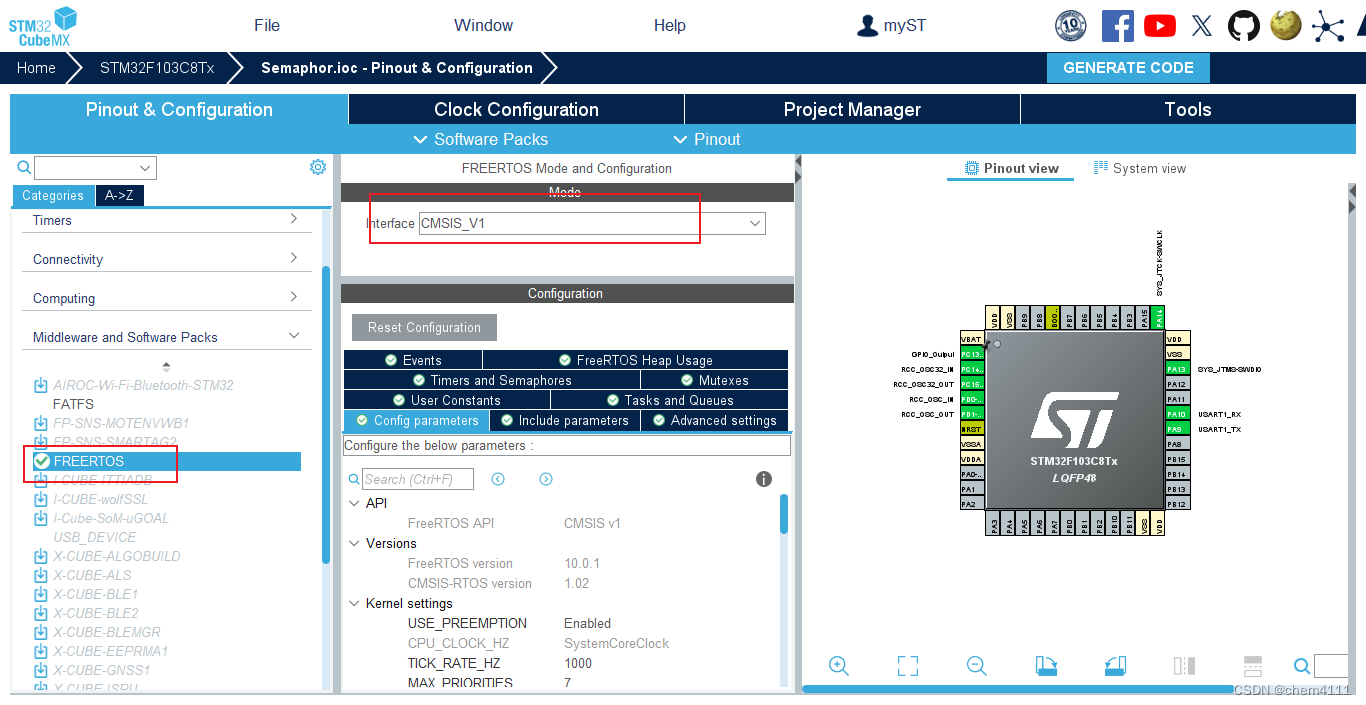 基于CubeMX在STM32 FreeRTOS中实现二值和计数信号量-开发者社区-阿里云