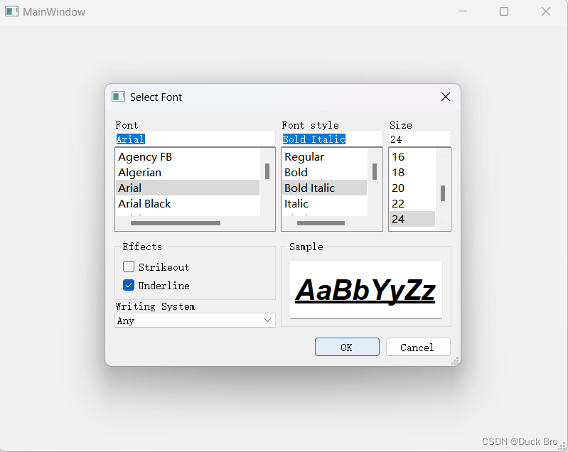 Qt中使用QFontDialog获取并设置字体-开发者社区-阿里云