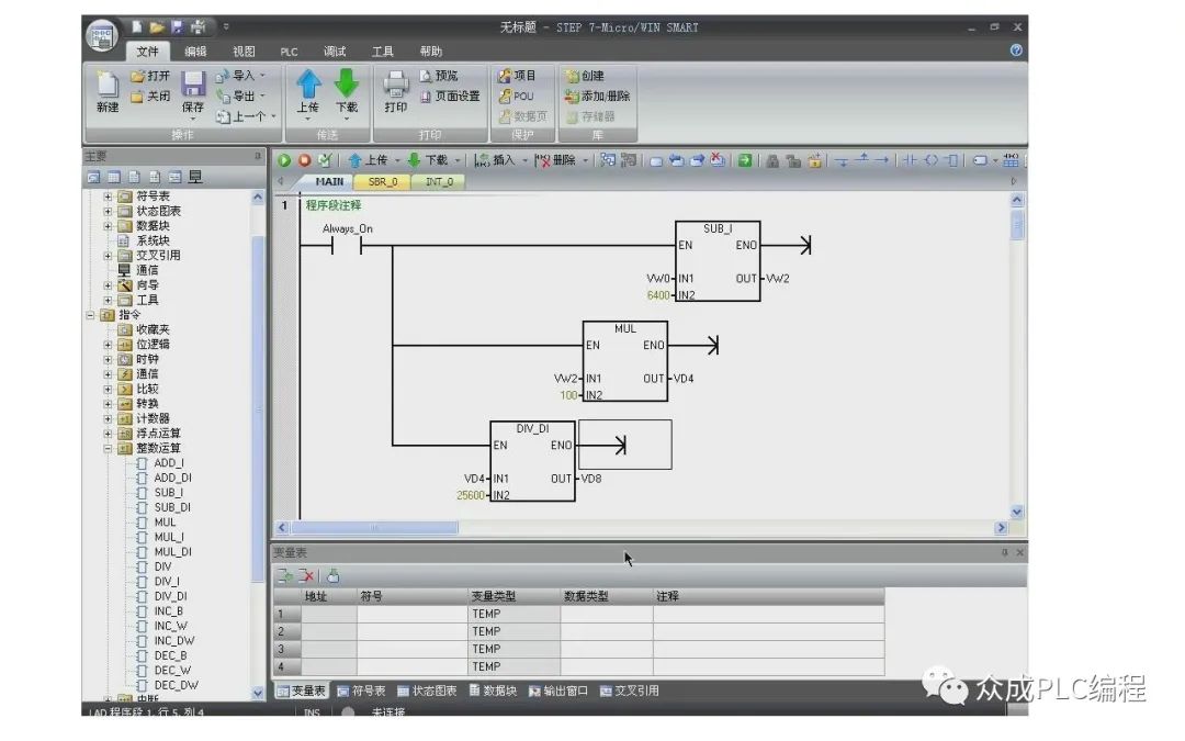 西门子S7-200 SMART编程实例，整数运算指令如何使用？-阿里云开发者社区