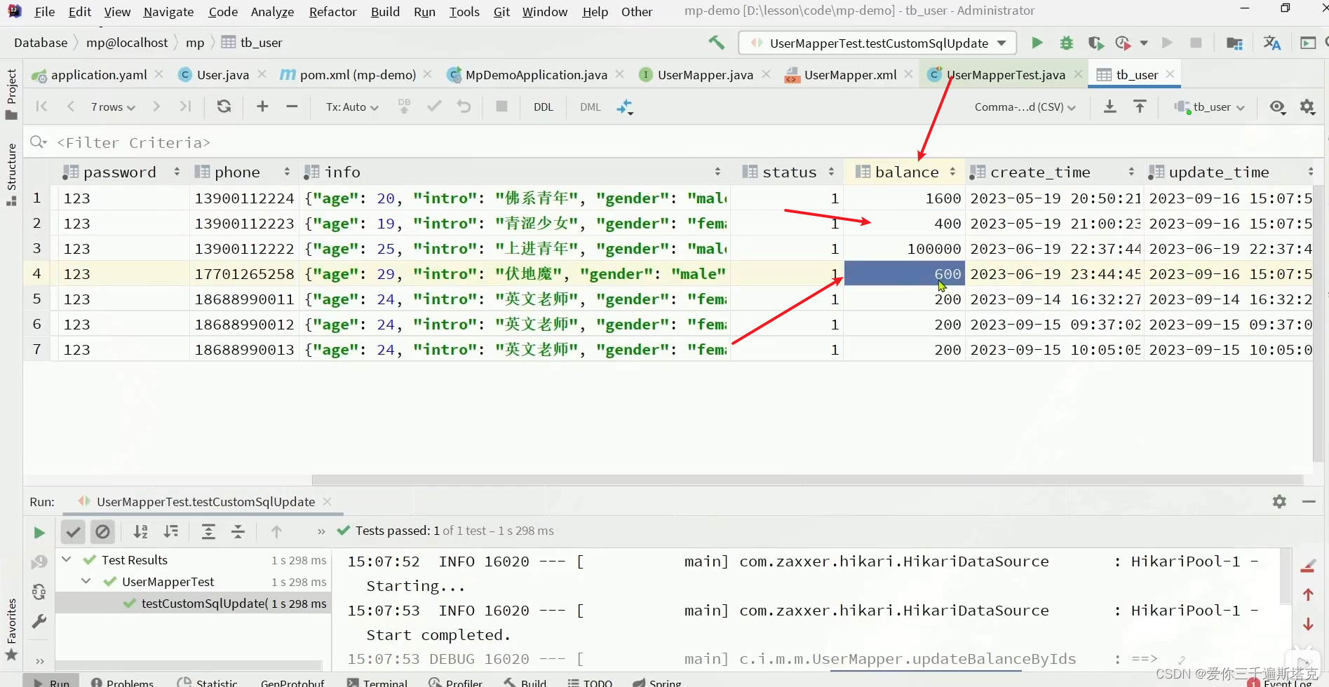 自定义sql，可以利用mybatisplus的wrapper来构建复杂的where条件，如何自定义sql呢？利用mybatisplus的wrapper来构建wh，在mapper方法参数中用