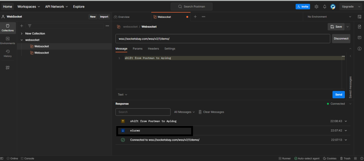 如何使用 Postman 发送和测试 WebSocket-阿里云开发者社区
