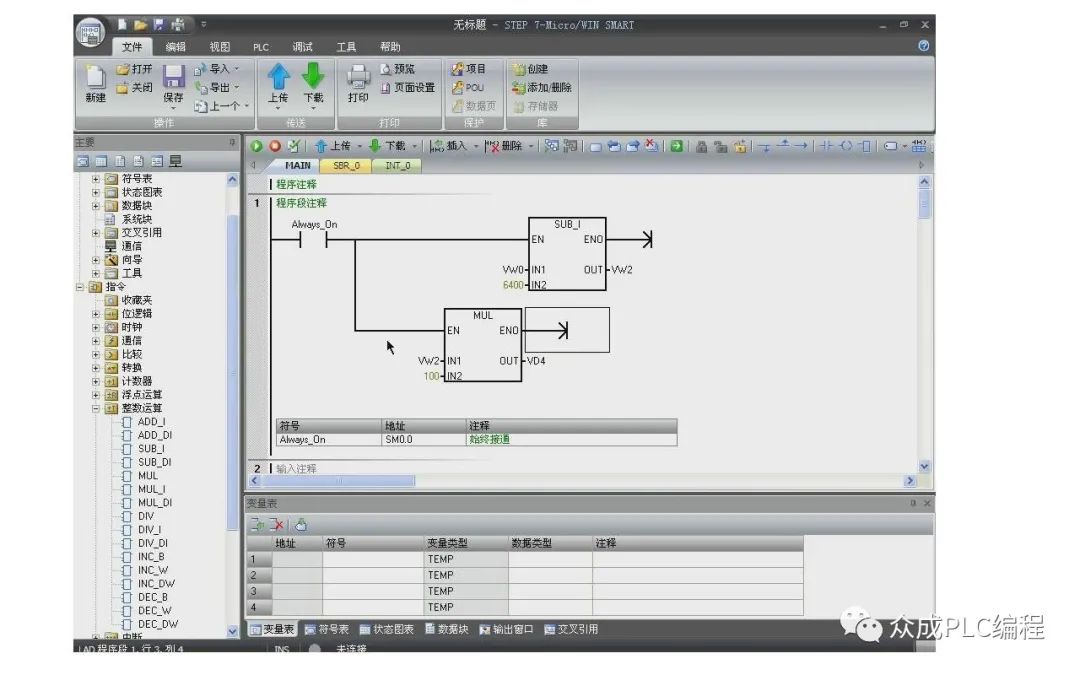 西门子S7-200 SMART编程实例，整数运算指令如何使用？-阿里云开发者社区