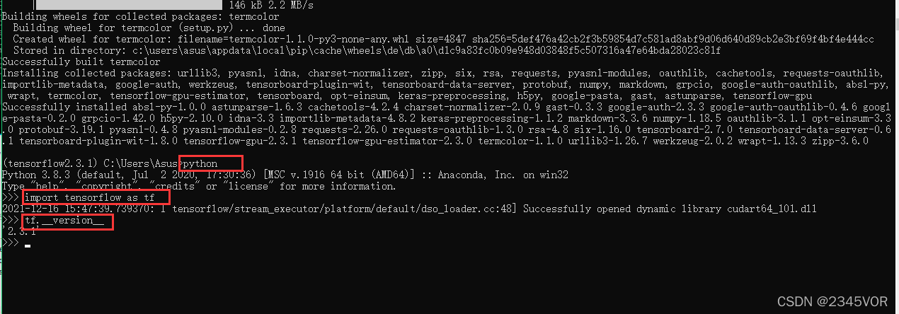 tensorflow-gpu-2.3.1安装 tensorflow安装 GPU版本tensorflow安装 tensorflow搭建-阿里云开发者社区
