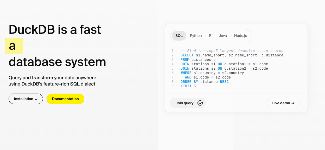 DuckDB嵌入式OLAP引擎技术架构与应用场景解析-开发者社区-阿里云