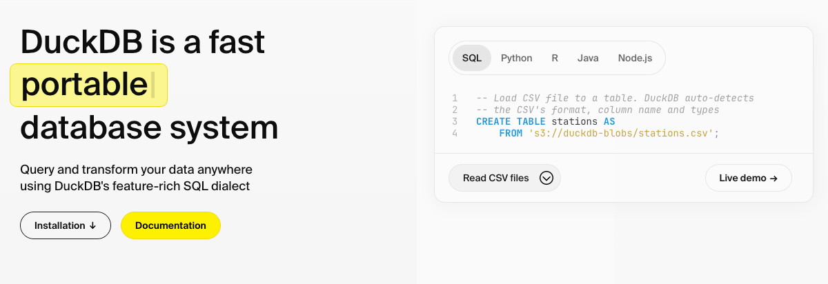 DuckDB嵌入式OLAP引擎技术架构与应用场景解析-开发者社区-阿里云