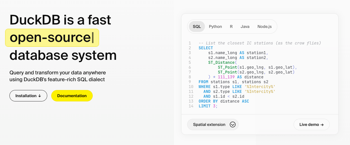 DuckDB嵌入式OLAP引擎技术架构与应用场景解析-开发者社区-阿里云