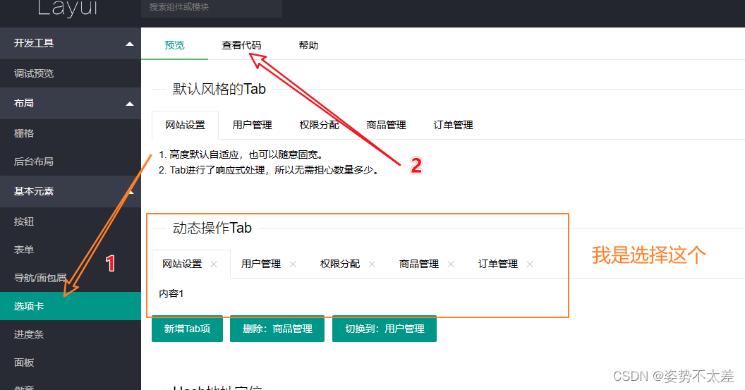 Layui之选项卡案例 详细易懂-阿里云开发者社区
