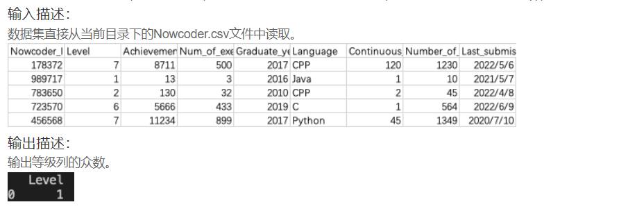 【Nowcoder牛客刷题记录】——Python数据分析（一）-阿里云开发者社区