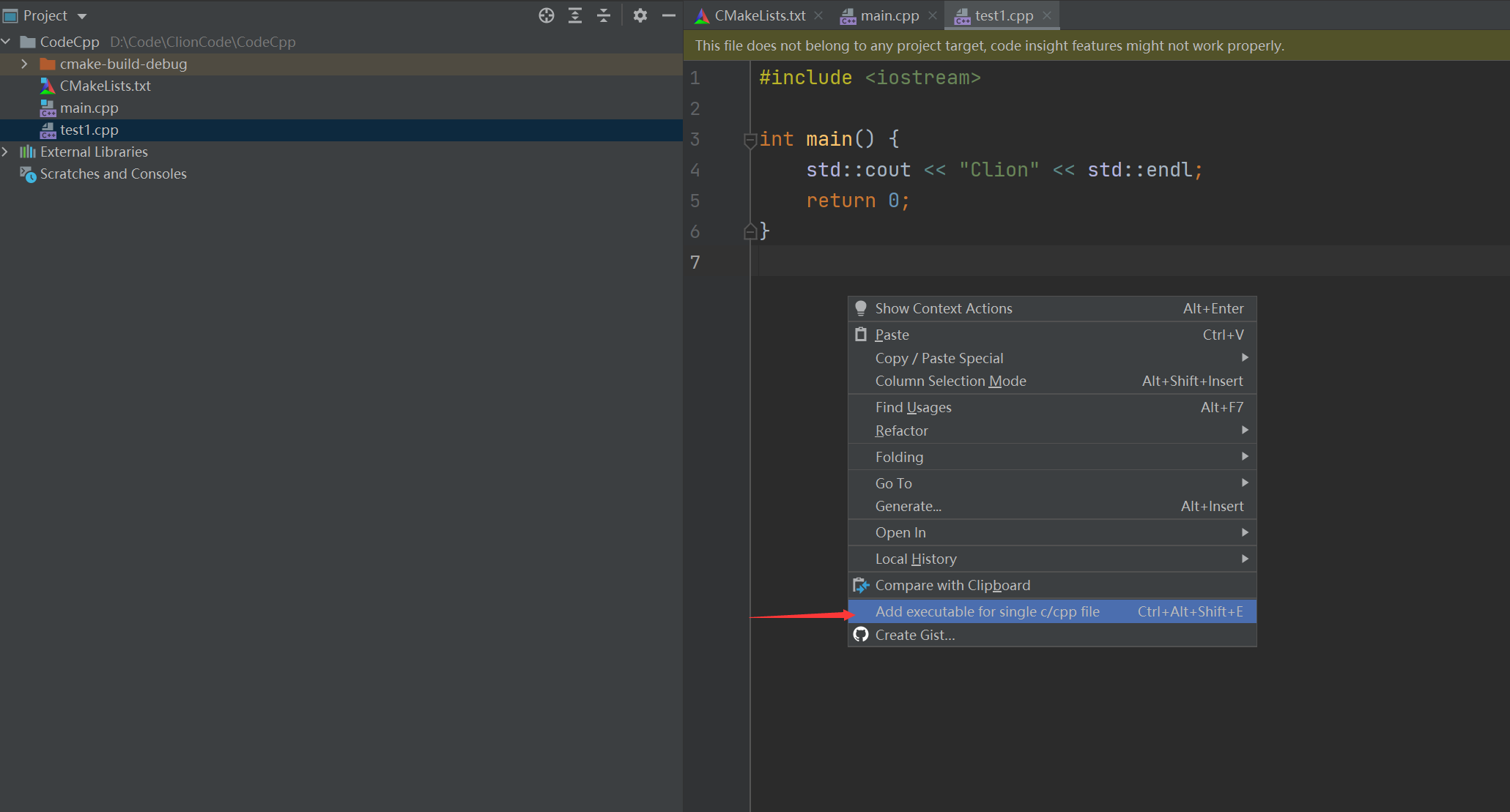 Clion配置单个project下可以运行多个CPP文件的main函数-阿里云开发者社区