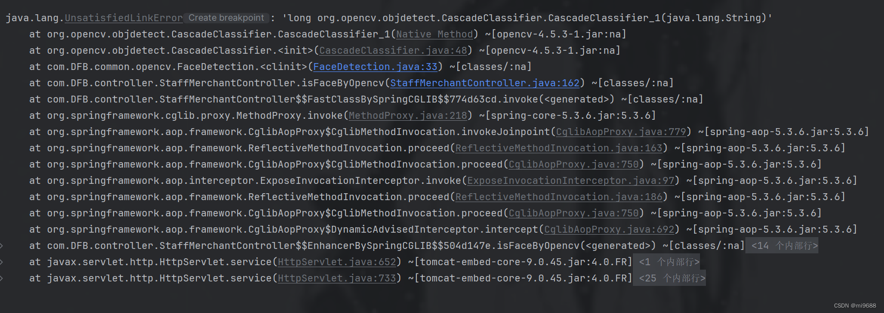 Java Spring Boot集成OpenCV实现人脸检测并解决UnsatisfiedLinkError-开发者社区-阿里云