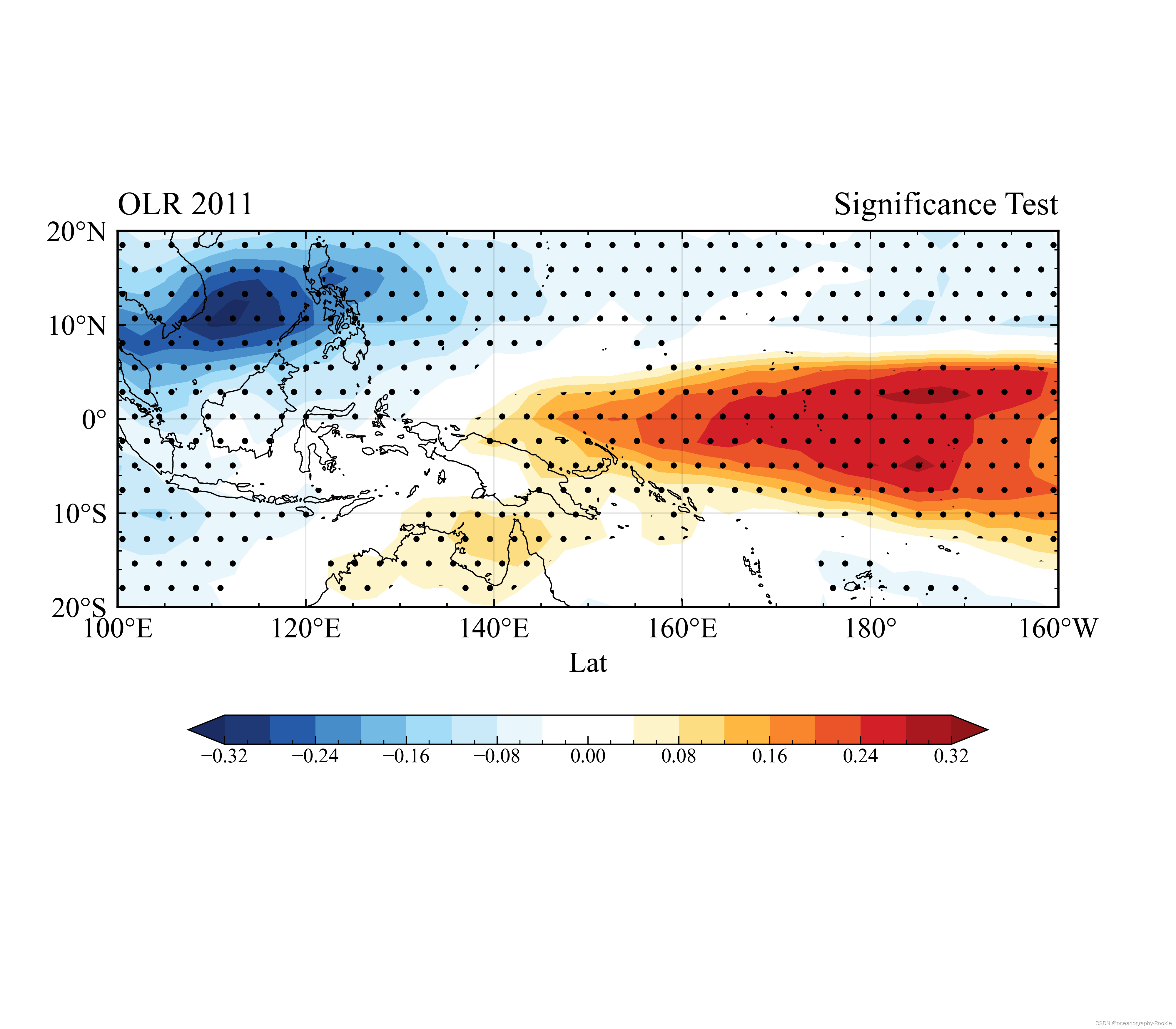 python--海温、OLR数据分布做显著性检验，绘制空间分布并打点-阿里云开发者社区