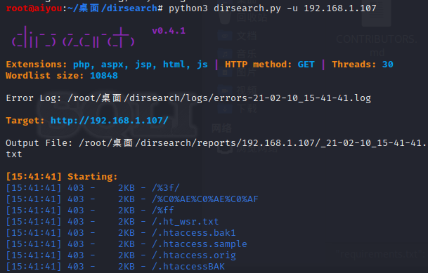 路径扫描 -- dirsearch-阿里云开发者社区