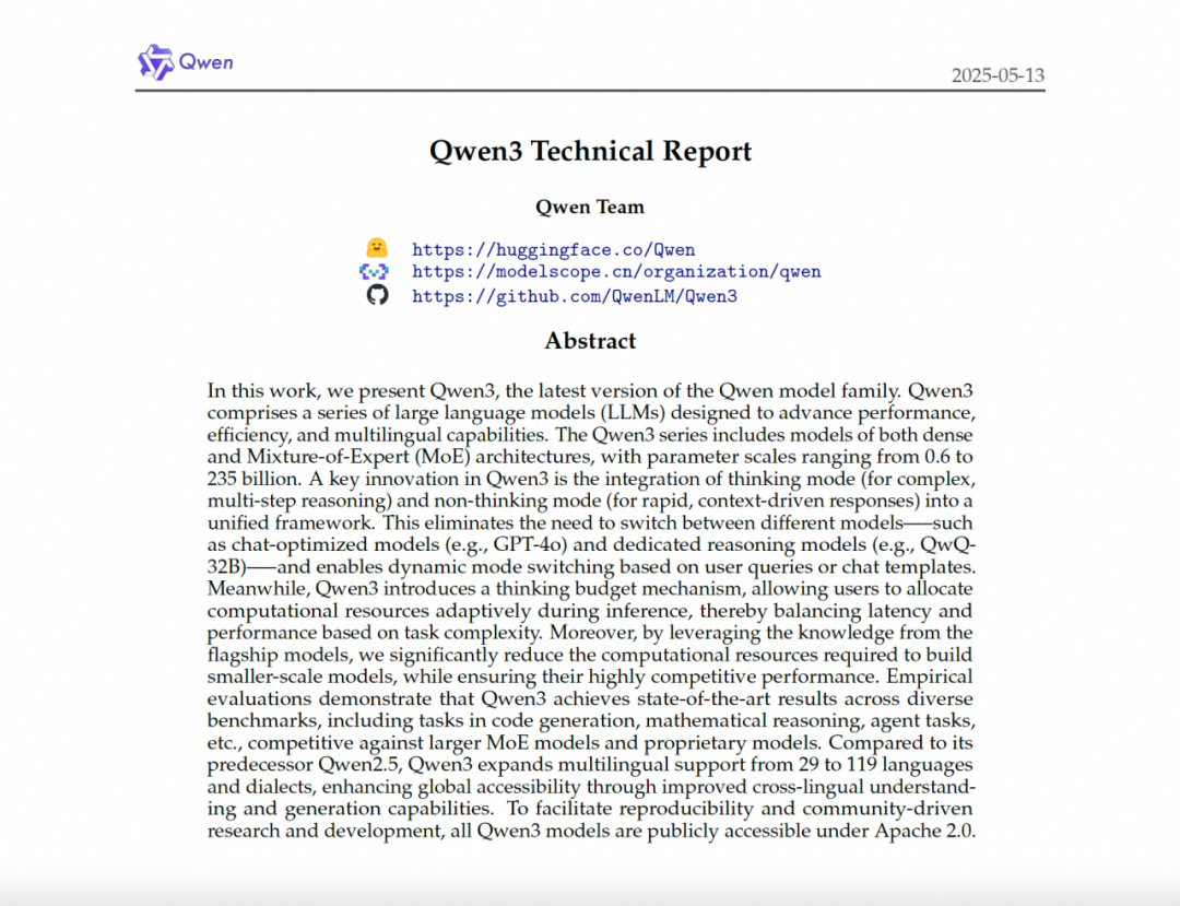 Qwen3技术报告首次全公开！“混合推理模型”是这样炼成的-阿里云开发者社区