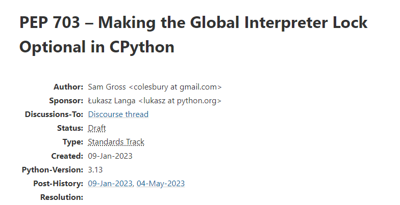 GIL 锁或将在 CPython 中成为可选项-阿里云开发者社区