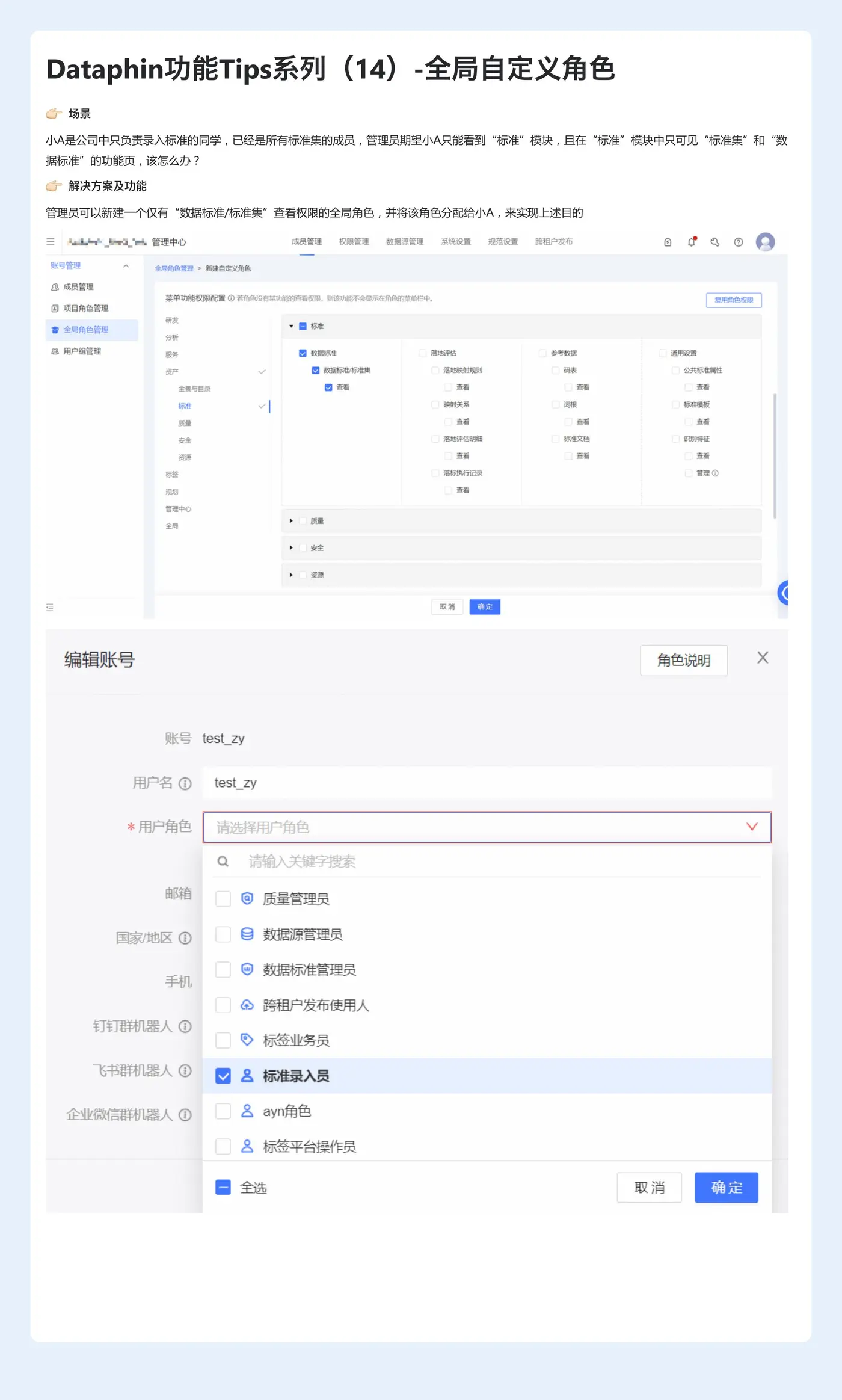 Dataphin功能Tips系列（14）-全局自定义角色-阿里云开发者社区