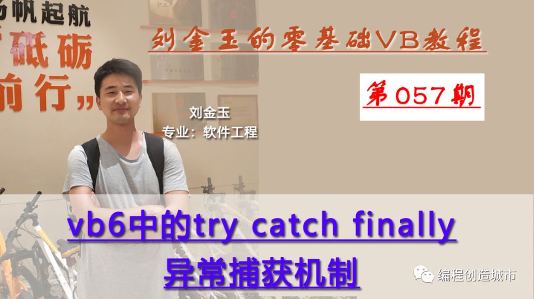 刘金玉的零基础VB教程057期：vb6中的try catch finally异常捕获机制-阿里云开发者社区