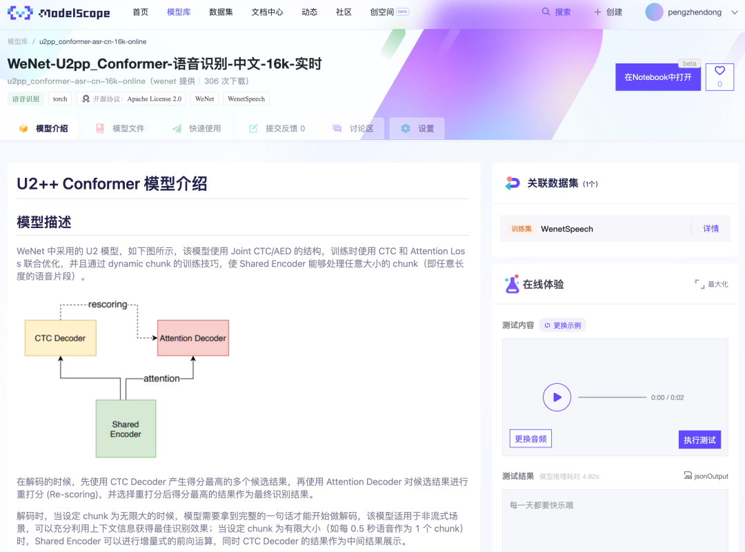 WeNet入驻魔搭Modelscope，助推开源语音社区协同创新-阿里云开发者社区