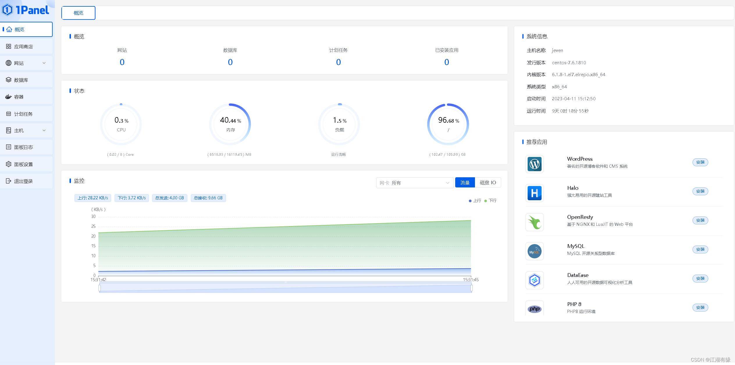 Linux系统一键部署1Panel开源运维管理面板-开发者社区-阿里云